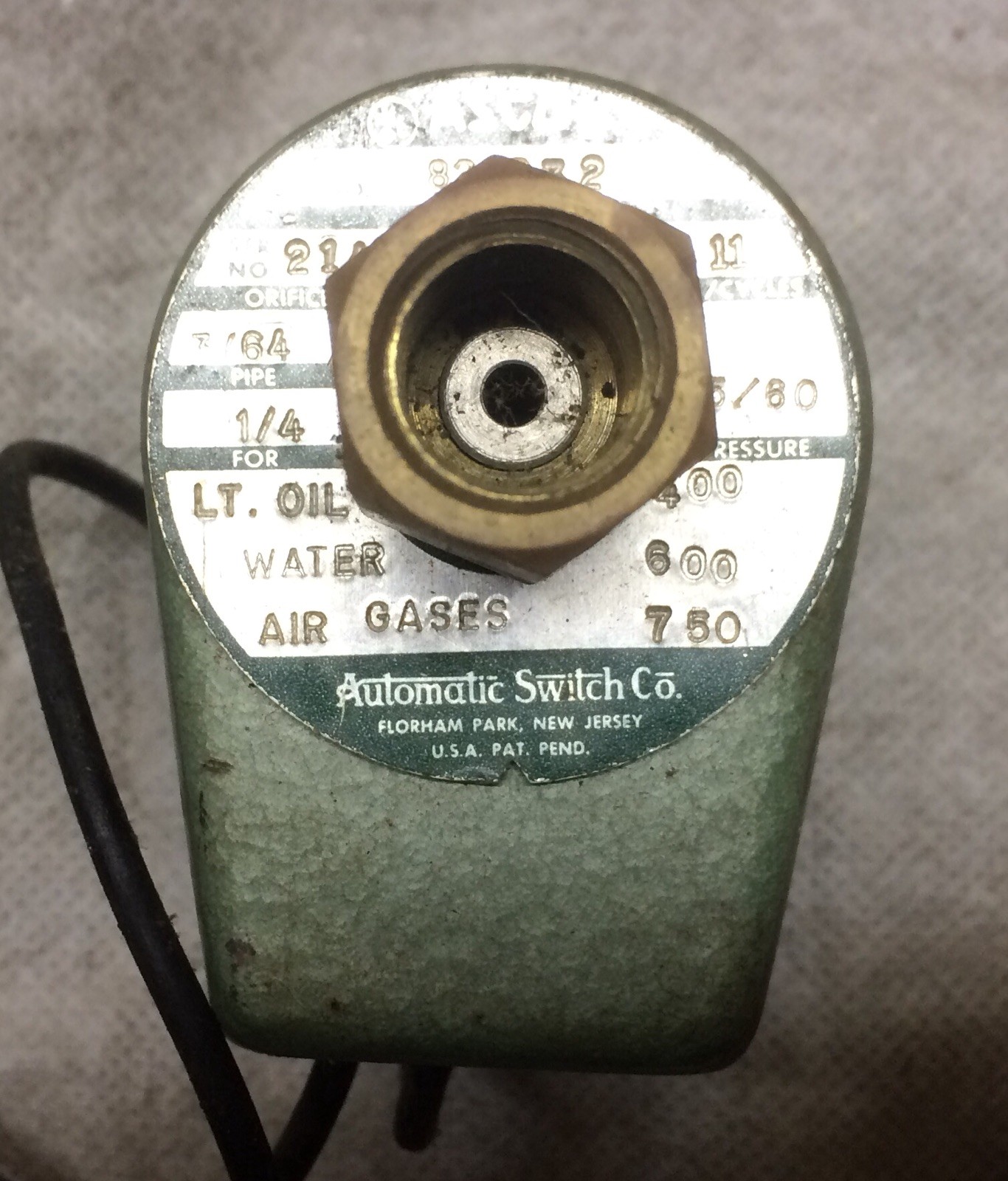 Vintage ASCO Automatic Switch Company Solenoid Valve | eBay