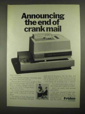 1967 Friden 9222 Postage Meter Machine Ad - Crank | eBay