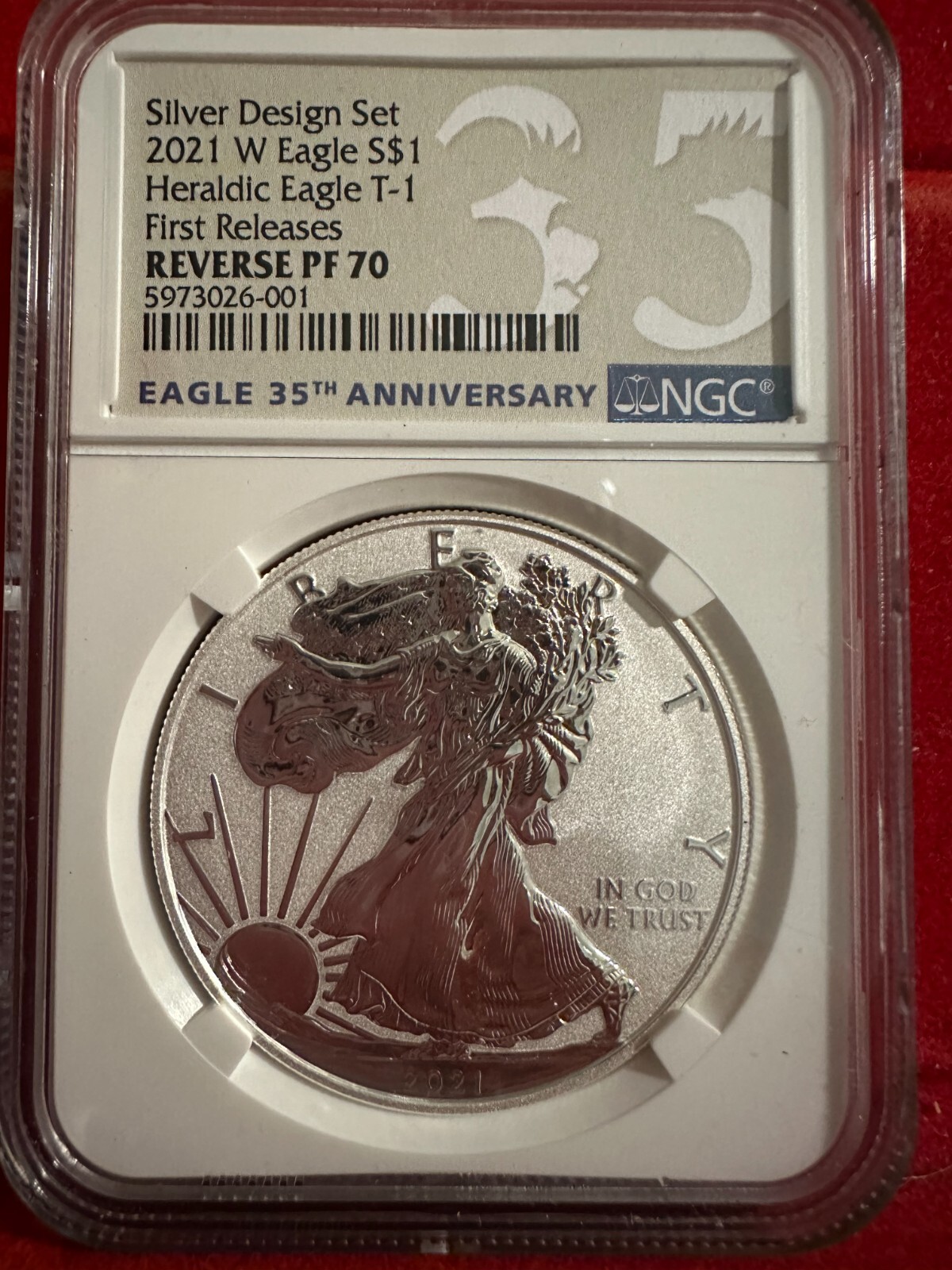 2021 W Silver Eagle Heraldic Eagle T-1 NGC Reverse PF70 First Release ...