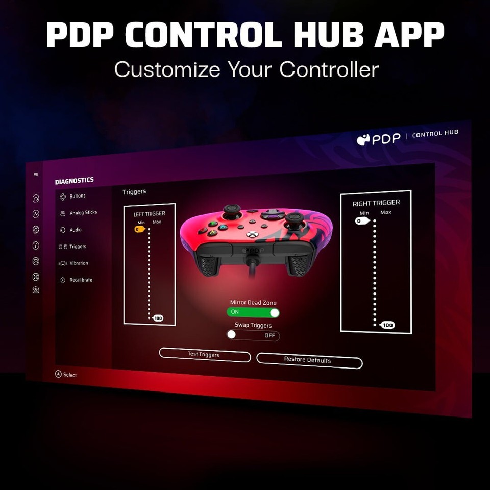 PDP Rematch Advanced Wired Controller for Xbox Series X|S - Spirit Red ...