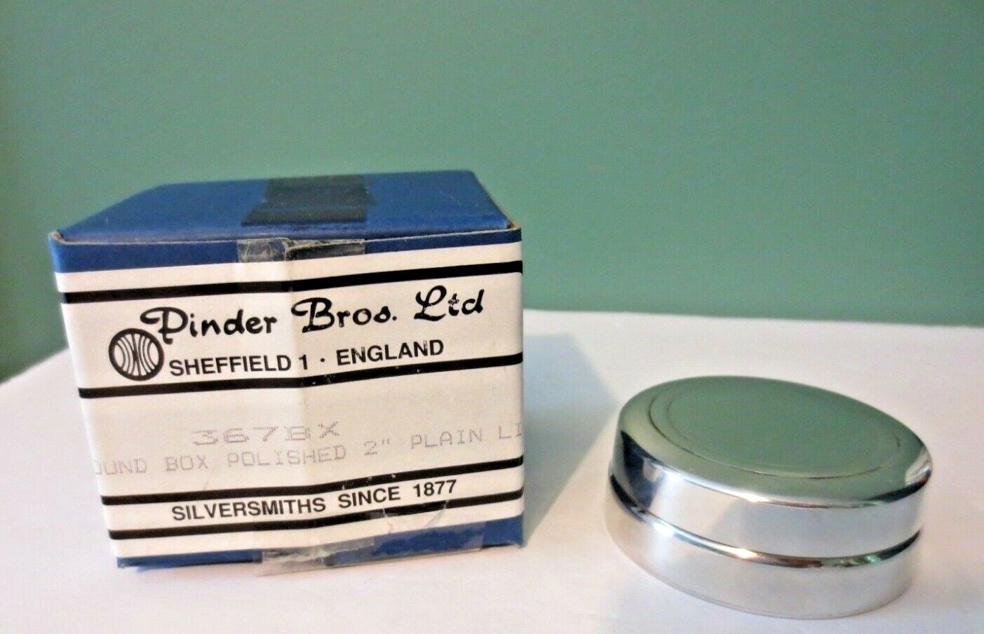 New PINDER BROS. LTD SHEFFIELD ENGLAND Round 2" Pewter Trinket Box w ...