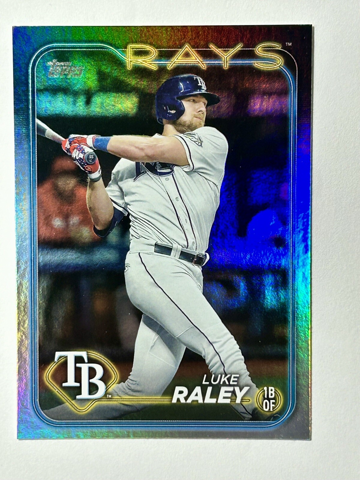 2024 Topps Series 1 Luke Raley Rainbow Foil Parallel 1B/OF Tampa Rays ...