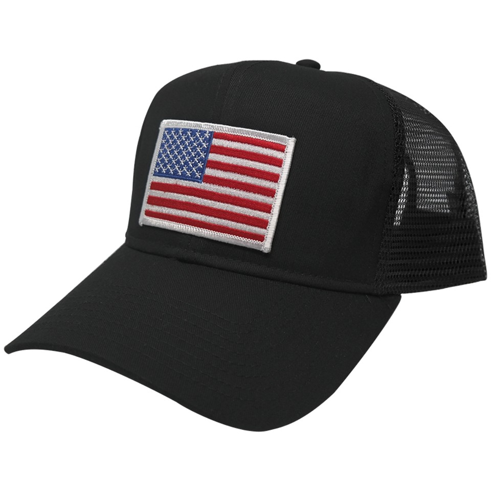 USA American Flag Embroidered Patch Snapback Cap - Black | eBay