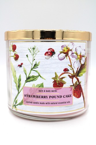 Bath and Body Works STRAWBERRY POUND CAKE 3-Wick Candle 14.5 oz * NEW 667556406702 | eBay