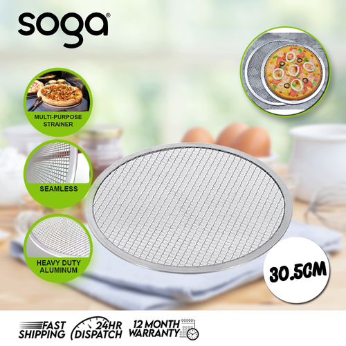 SOGA 12inch Round Seamless Aluminium Nonstick Commercial Pizza Screen ...
