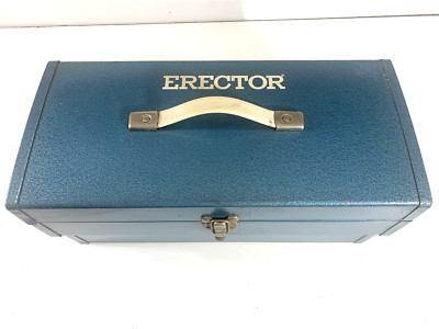 Vintage 1969 Gilbert Erector Set Blue Tool Box Instructions Motor Huge ...