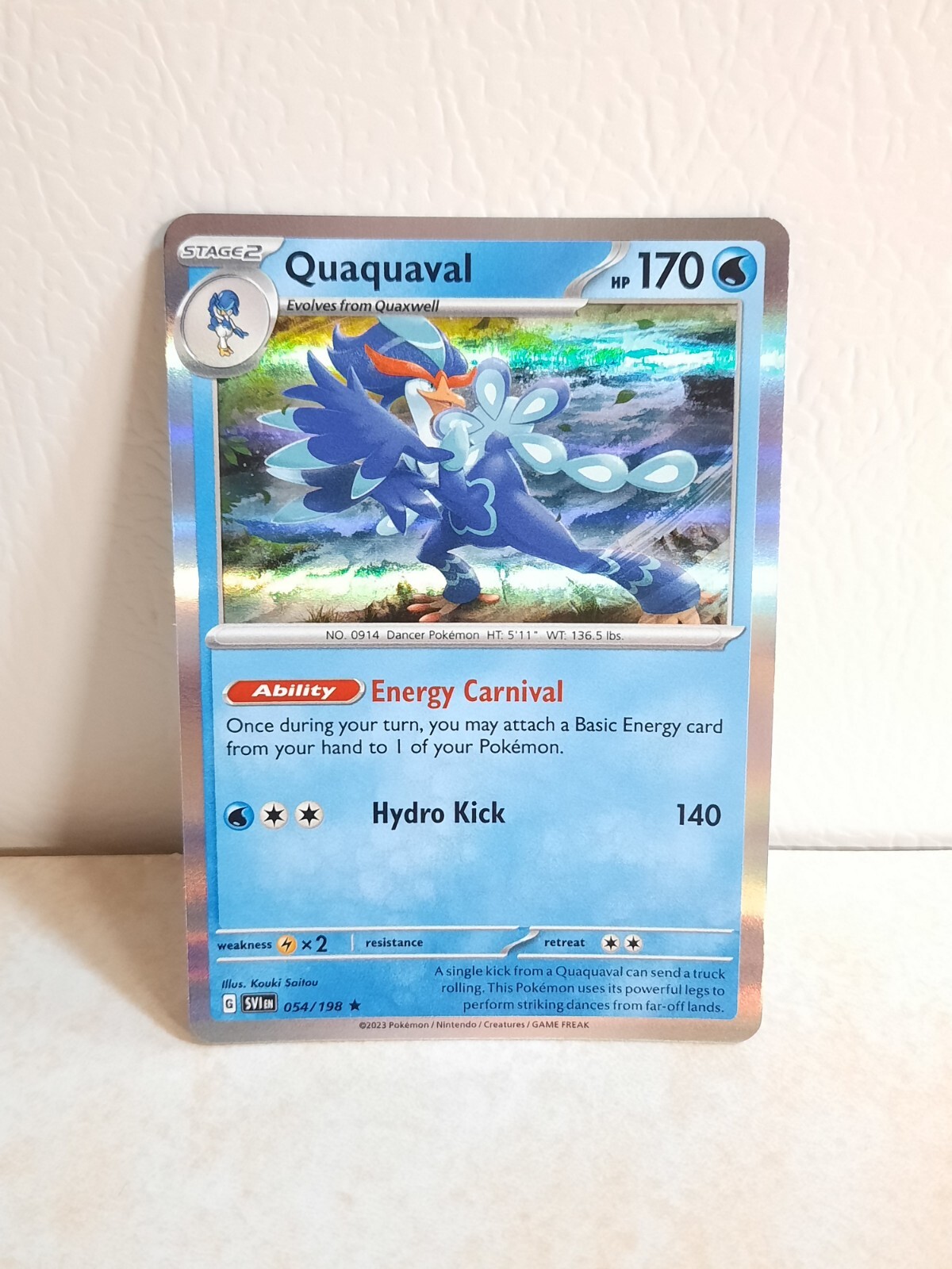 Quaquaval - 054/198 Scarlet & Violet (Holo Rare) Pokémon Card. | eBay