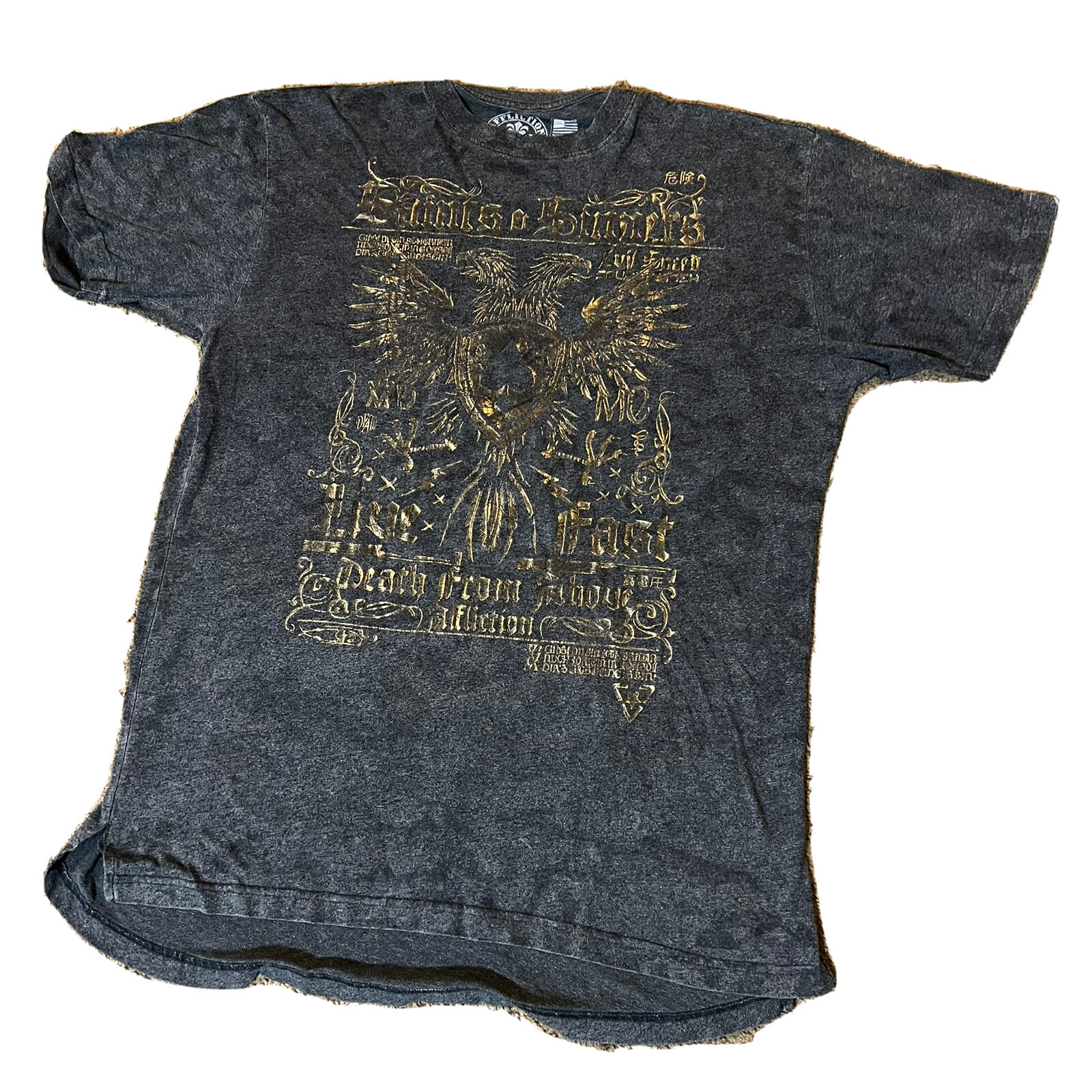 Affliction Live Fast Graphic Print Art T-Shirt Men's Sz XXL/ 2XL Camo ...