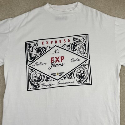 Vintage 90s Express EXP Jeans Single Stitch T Shirt Mens 2XL XXL ...