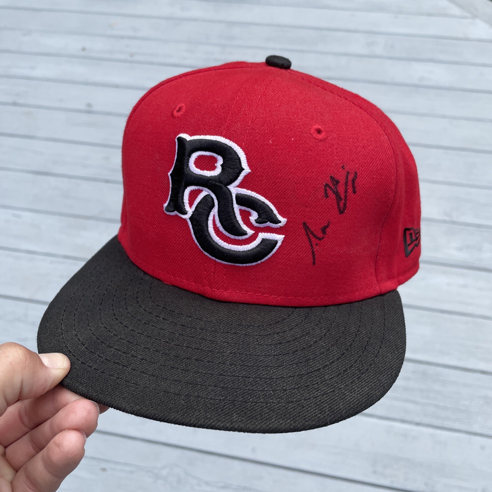 AARON HICKS SIGNED GAME USED HAT NEW BRITAIN ROCK CATS AUTO ORIOLES ...