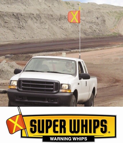 8FT Mining safety Whip LED Light Whip Flag for Sand Dune Mine Truck ATV ...