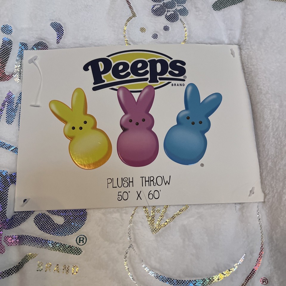 Peeps Plush Fleece Throw 50x60 CHILLIN WITH MY PEEPS Holographic- New ...
