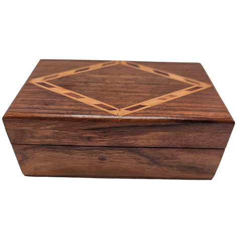 Vintage Wooden Inlay Box Playing Cards India Trinkets Memory Keepsake ...