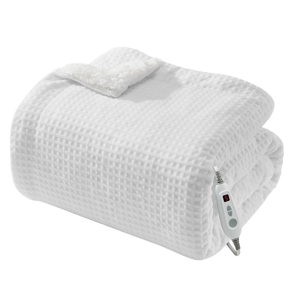 Electric Blanket Heated Throw Over Luxurious Fleece Washable Digital ...
