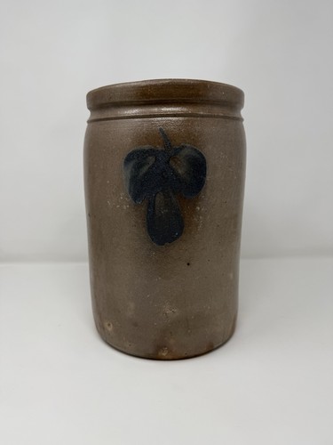 Antique American Blue Decorated Crock Salt Glaze Stoneware 19th Century ...