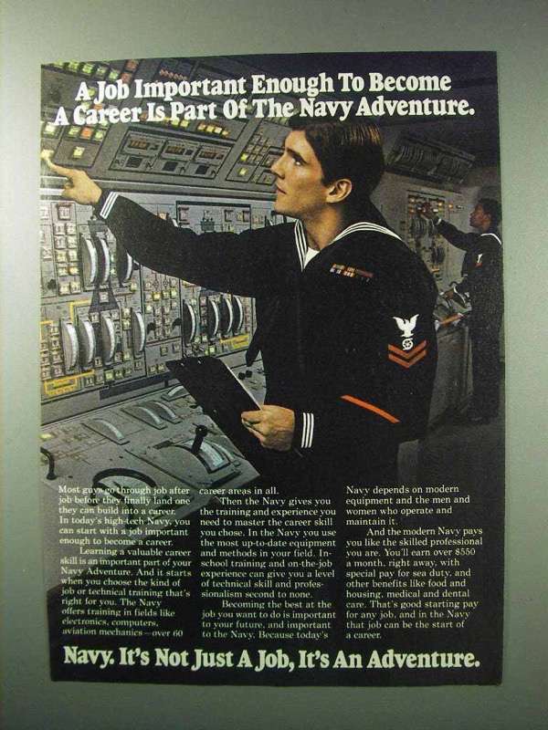 1983 U.S. Navy Ad - Job To Become a Career | eBay