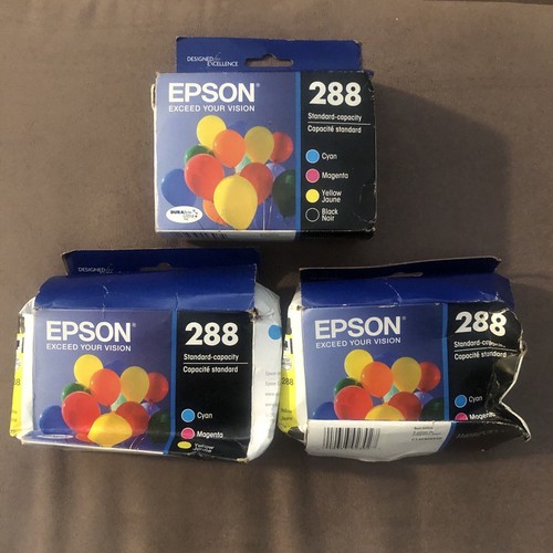 Epson 288 Black 288 Combo Ink Cartridges Black Cyan Magenta Yellow Lot ...