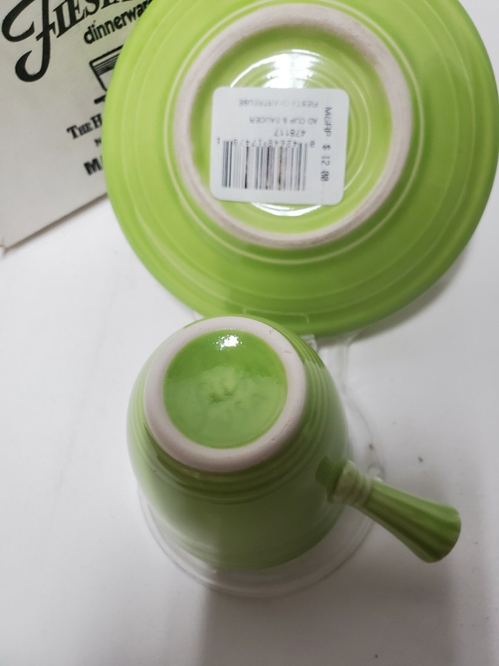 NIB Fiesta Fiestaware Chartreuse Espresso Demitasse Cup and Saucer | eBay