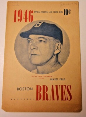 1946 BOSTON BRAVES PROGRAM SCORECARD SCORED RARE VS. CINCINNATI REDS | eBay