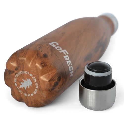 GoFresh 17oz Water Bottle Stainless Steel Double Walled Insulated Fits ...