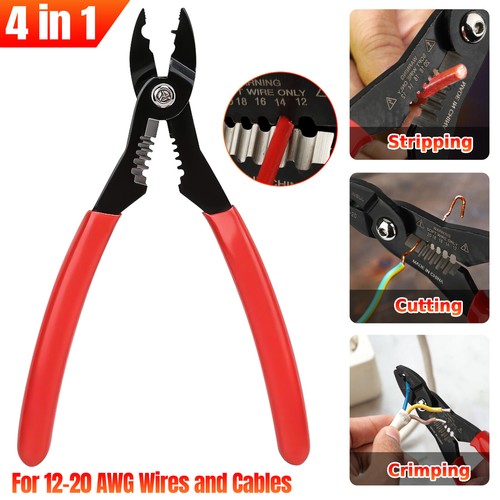 Professional Wire Cable Plier Crimper Stripper Cutter Gripping Tool for ...