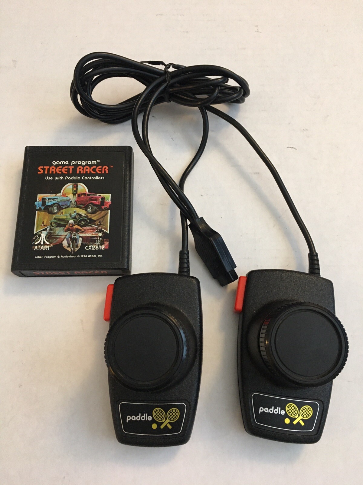 Atari 2600 Paddles Controllers with Street Racer Game | eBay