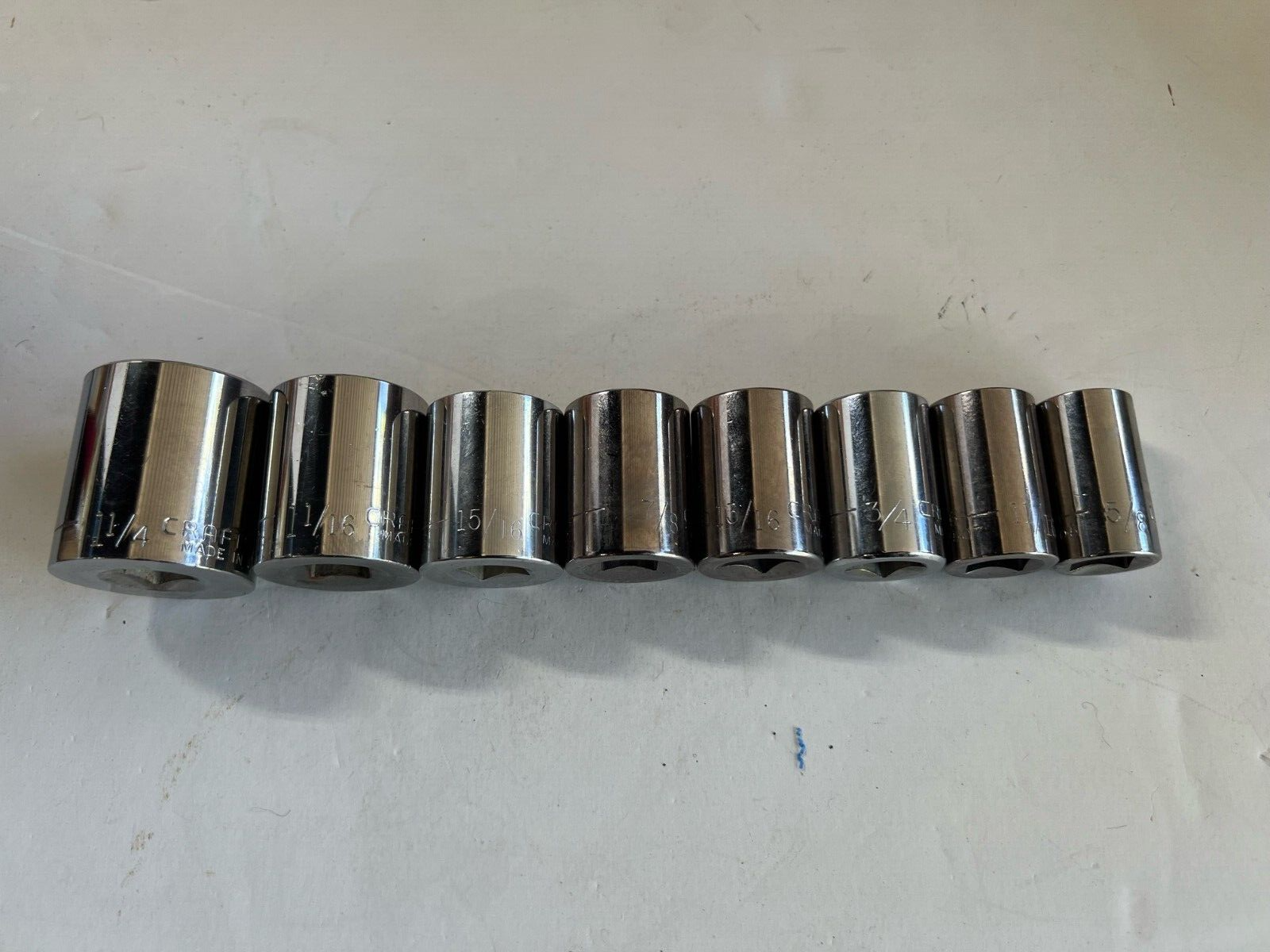 8 Vintage Craftsman 1/2" Drive SAE 12 Point Sockets 1 1/4" - 5/8" No ...