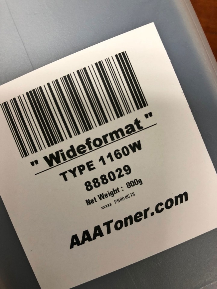 Wide Format Toner Refill for Ricoh 888029 (Type 1160W) 240W, 470W, 480W ...