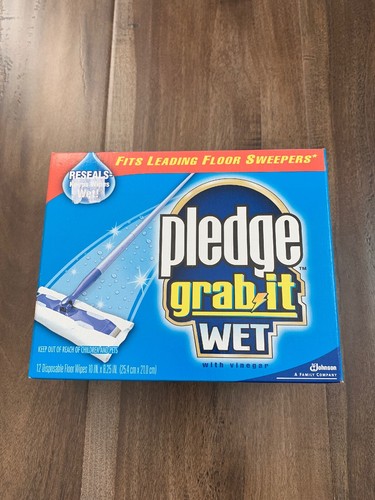 Pledge Grab It Vinegar Wet Floor Wipes Box of 12 Discontinued Natural ...