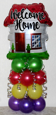 WELCOME HOME - BALLOON DISPLAY - PARTY TABLE DECORATION - NO HELIUM ...