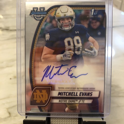 2024 Bowman Chrome University Mitchell Evans AUTO AUTOGRAPH RC NOTRE ...