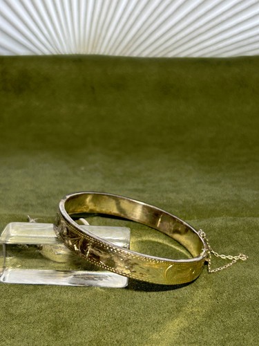 VINTAGE STERLING SILVER LOCKING CLASP BRACELET W/ FANCY ENGRAVING ...