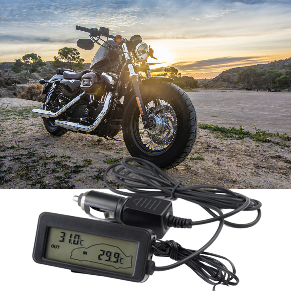 12V Digital LCD Car Thermometer Inside/Outside Temperature Gauge Meter ...