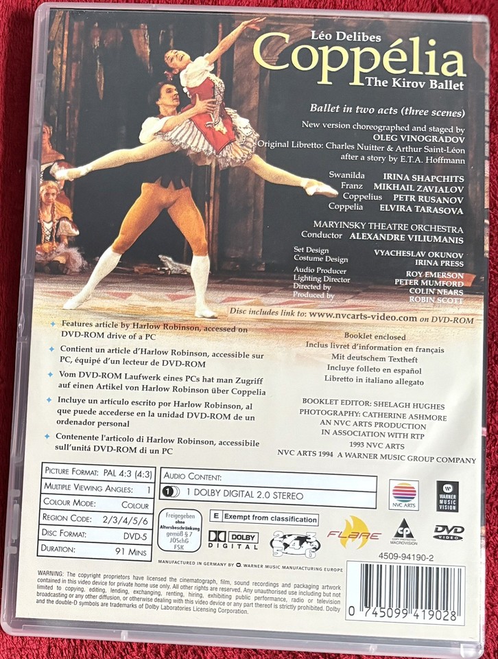 COPPELIA Delibes with The Kirov Ballet (DVD, 2000) | eBay UK