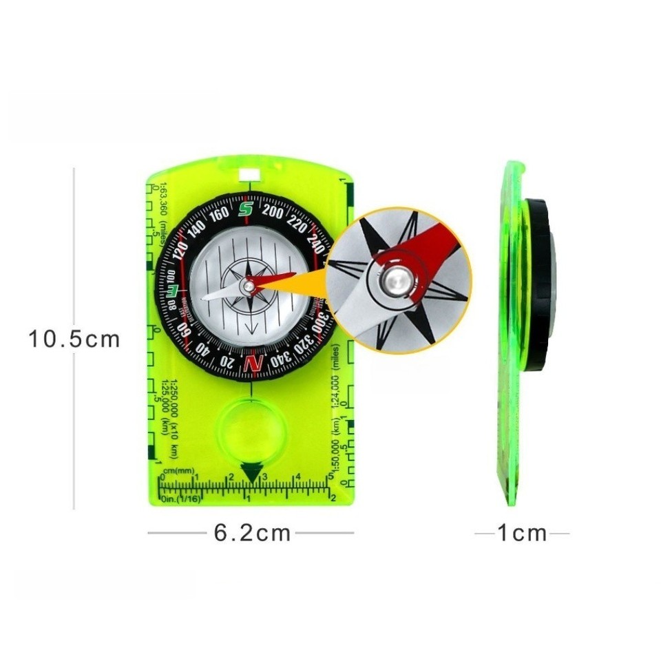 FOR COMPASS Acrylic Map Measuring Ruler with Directional Pointer for ...