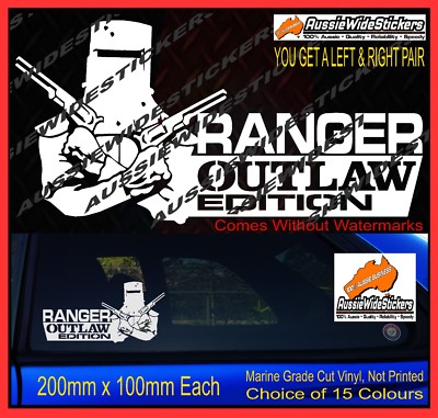 OUTLAW EDITION For FORD RANGER STICKERS 4x4 SUV UTE DECAL 200mm PAIR ...