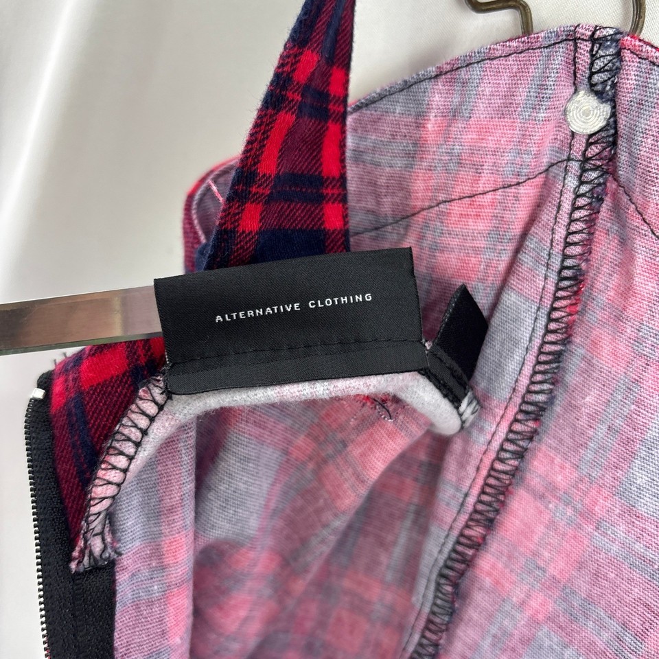 Jawbreaker Plaid Overalls Women's Small Red & Navy Grunge Alternative ...