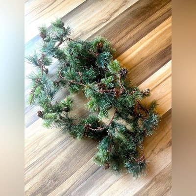 Fake Pine Garland with pine cones 8ft | eBay
