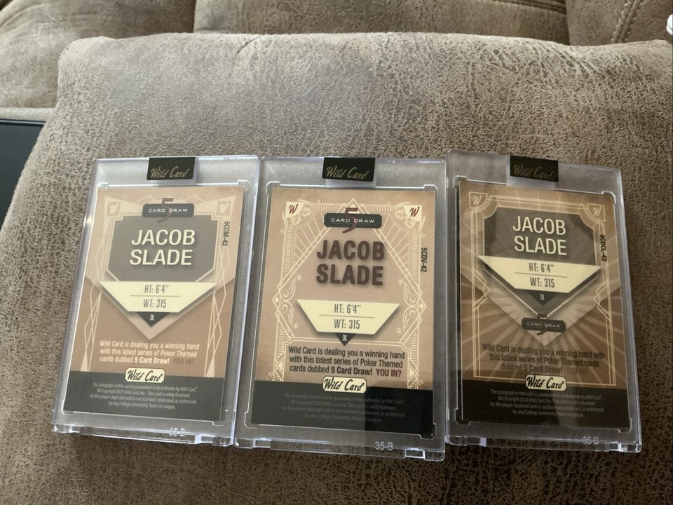 2023 Wild Card Jacob 5 Card Draw Jacob Slade 3-card Lot | eBay