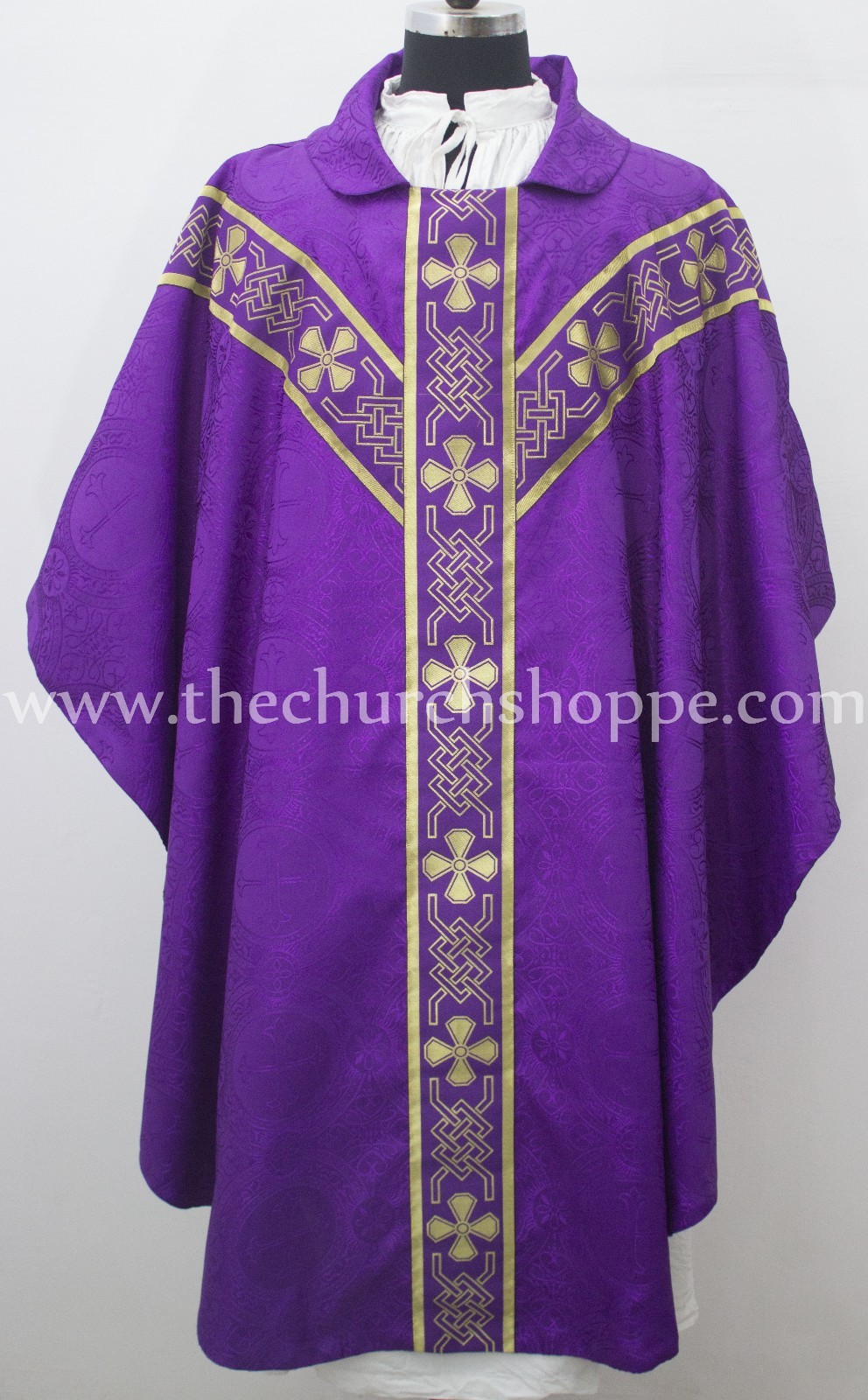 V COLLAR VIOLET GOTHIC Vestment & Stole Set Lined Chasuble,Casel ...