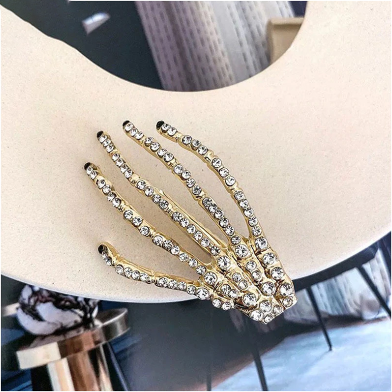 Skull Hand Rhinestone Hair Clip Skull Claw Accessories Headwear Gothic ...