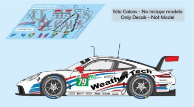 Decals Porsche 991 RSR Le Mans 2021 79 1:32 1:43 1:24 1:18 911 Slot ...
