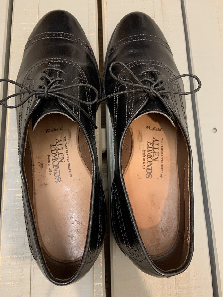 Allen Edmonds Winfield Brogue Wingtip Cap Toe Oxfords Derby Mens Size 9 ...