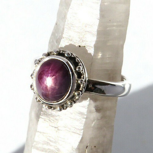 Beautiful Natural STAR RUBY Gemstone Ring - Sterling Silver (size 8.5) | eBay