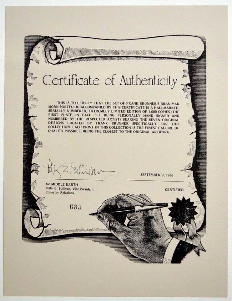 BRAN MAK MORN Ltd Ed Art Print #683/1000 Frank Brunner SIGNED #, COA ...