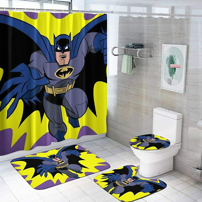 Batman Hero Cartoon Movies Bathroom Sets, Shower Curtain Sets. | eBay
