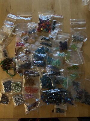 Glass Bead Destash Lot Shapes Beads Show Quality See Photos EUC 1.5 ...