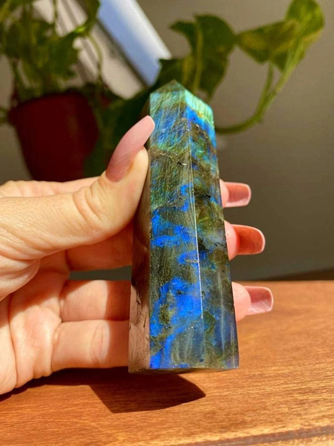 3'' Labradorite Point Obelisk Natural Crystal Tower Decoration for ...