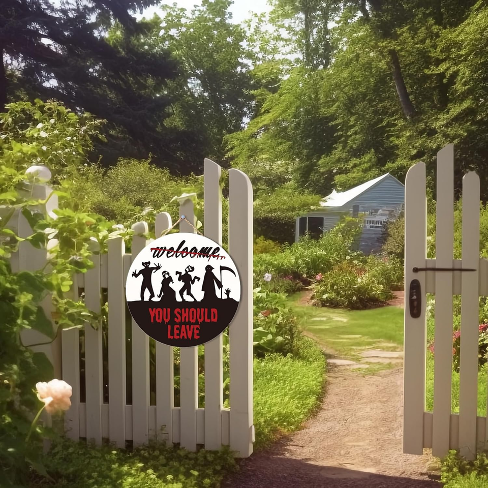 Halloween Decorations Welcome Door Sign 3D Horror Movie Characters ...