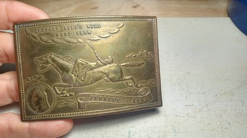 VINTAGE BUFFALO BILL'S WILD WEST SHOW 1987 "JUBILEE " BRASS BELT BUCKLE ...